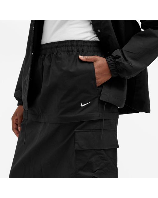 Nike Essential Mid-Rise Woven Cargo Midi Skirt in Black | Lyst