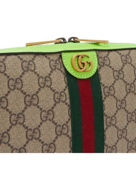 Gucci Ophidia Neon Trim Cross Body Bag in Green for Men | Lyst