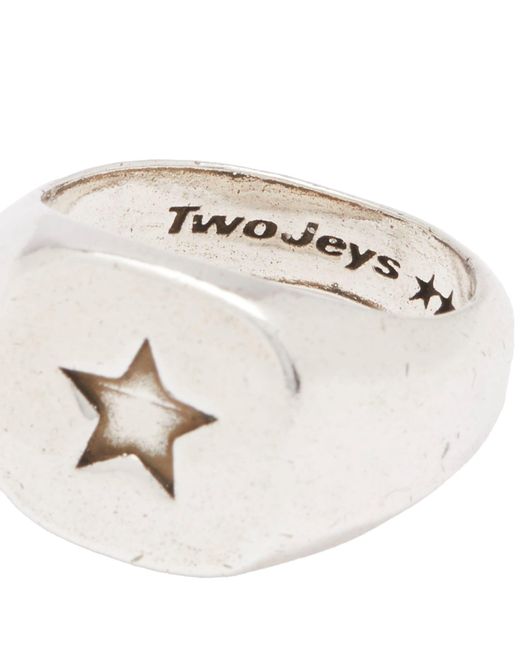 Twojeys Star Signet Ring in White for Men | Lyst Australia