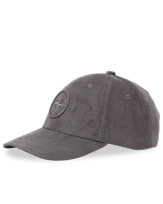 Stone Island Micro Corduroy Cap in Gray for Men | Lyst