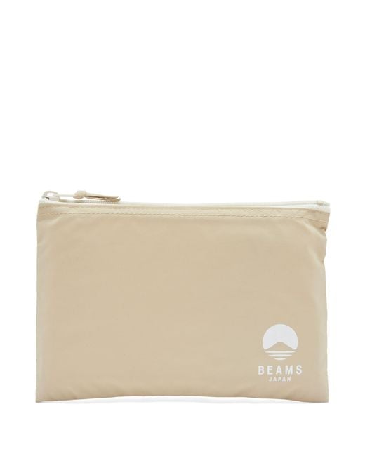 BEAMS Japan Logo A5 Flat Pouch in Natural | Lyst