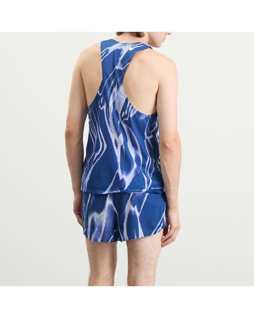 Nike Running Aeroswift Aop Singlet in Blue for Men | Lyst