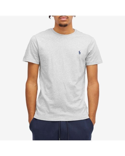 Polo Ralph Lauren Custom Fit T-Shirt in Grey for Men | Lyst UK