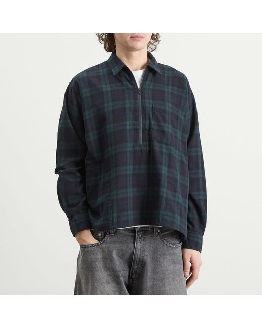 Beams Plus Half Zip Pullover Shirt in Blue for Men | Lyst UK