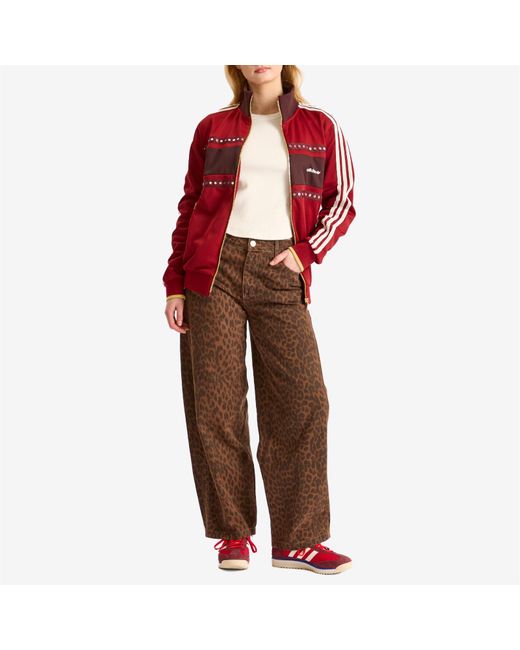 adidas Originals Retro Sports Track Top in Red | Lyst