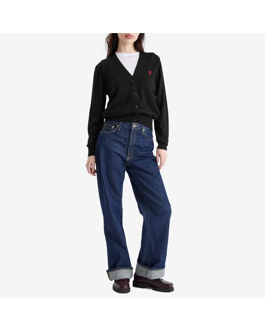Ami Paris Small Adc Cardigan in Black | Lyst