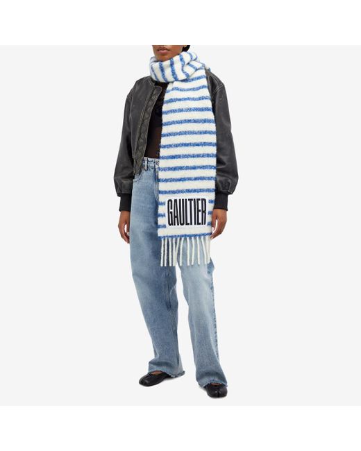 Jean Paul Gaultier Mohair Scarf in Blue | Lyst