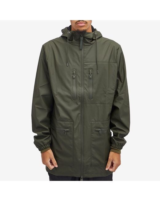 Rains Cargo Long Jacket in Green for Men | Lyst UK