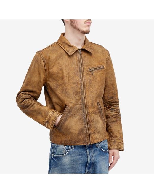 Polo Ralph Lauren Hemingway Leather Bomber Jacket in Brown for Men | Lyst