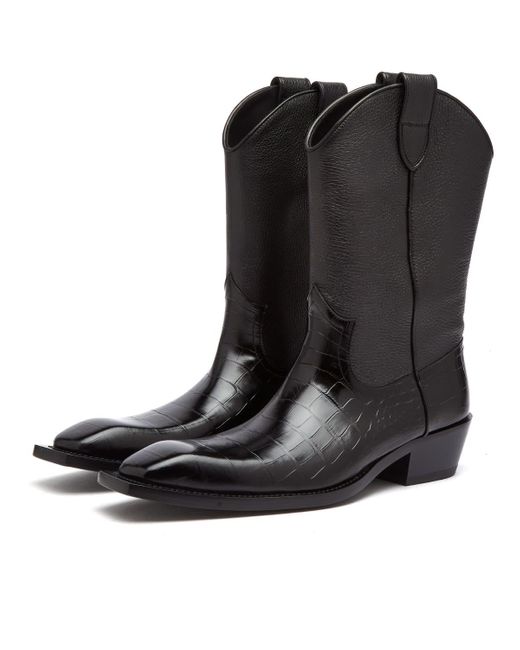 Martine Rose Cowboy Boot in Black | Lyst