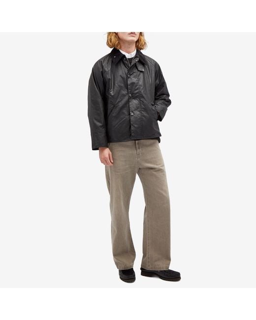 Barbour Os Transport Wax Jacket in Black for Men | Lyst