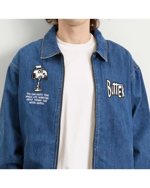 Butter Goods X Peanuts Spike Denim Jacket in Blue for Men | Lyst UK