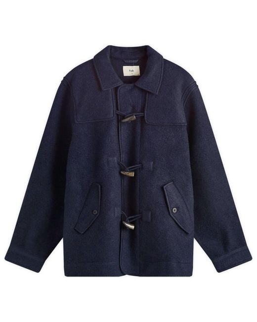 Folk Duffle Coat in Blue for Men | Lyst