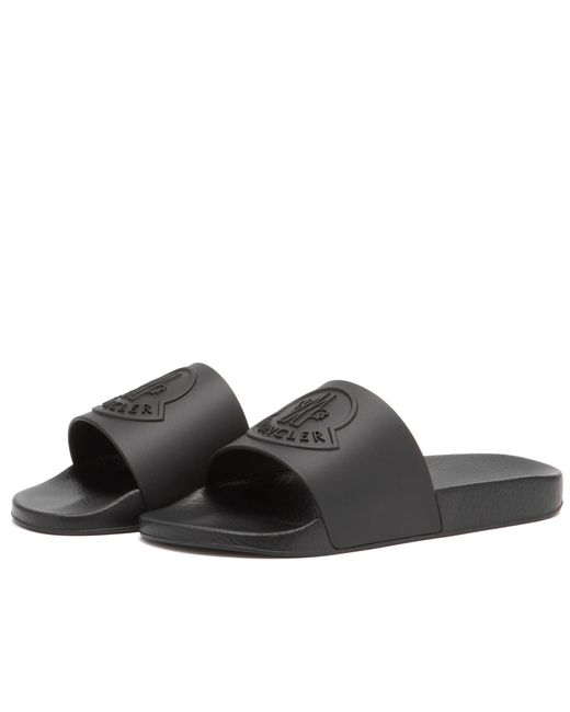 Moncler Rubber Basile Slides Shoes in Brown for Men | Lyst