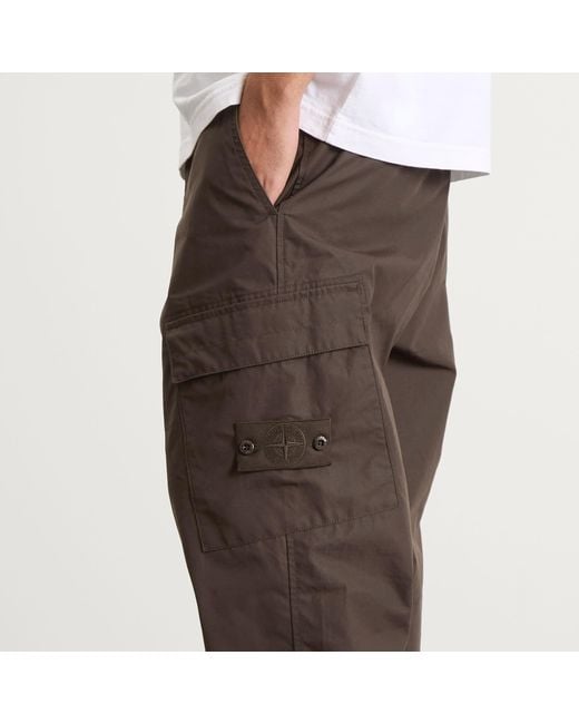 Stone Island Ghost Weatherproof Cotton Canvas Cargo Pants in Brown for ...