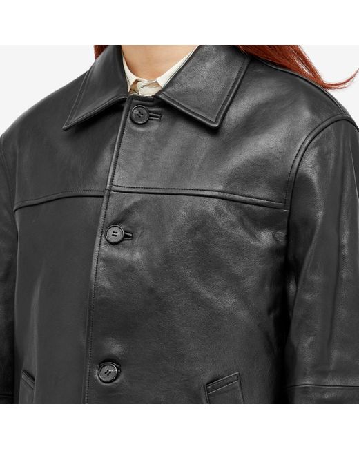 DUNST Leather Half Jacket in Black | Lyst