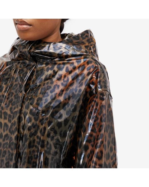 Stand Studio Sylvie Leopard Raincoat in Brown | Lyst