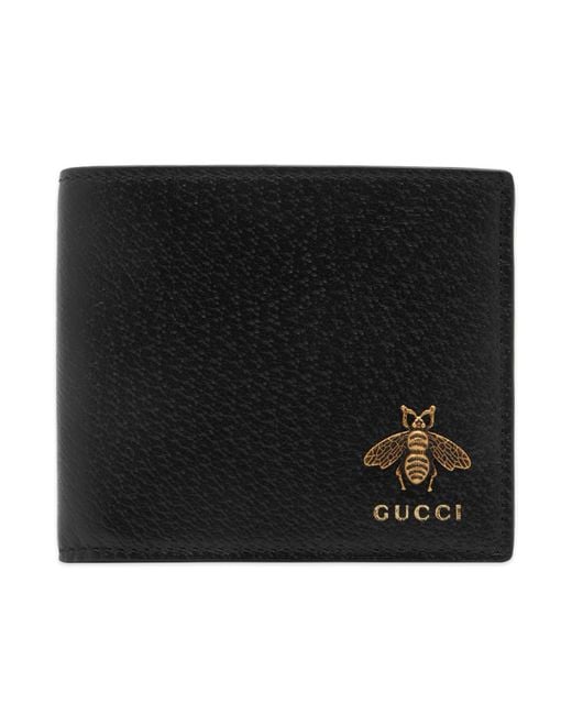 Gucci Bee Logo Wallet in Black for Men | Lyst