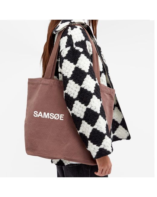 Samsøe & Samsøe Frinka Logo Shopper Bag in Red | Lyst
