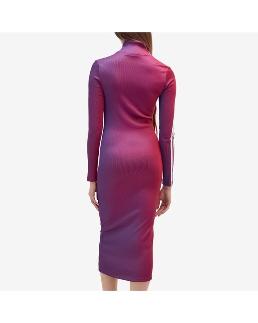 adidas Rasant Ribbed Longsleeve Dress in Purple | Lyst