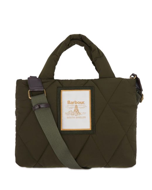 Barbour Mariah Mini Quilted Tote Bag in Green | Lyst