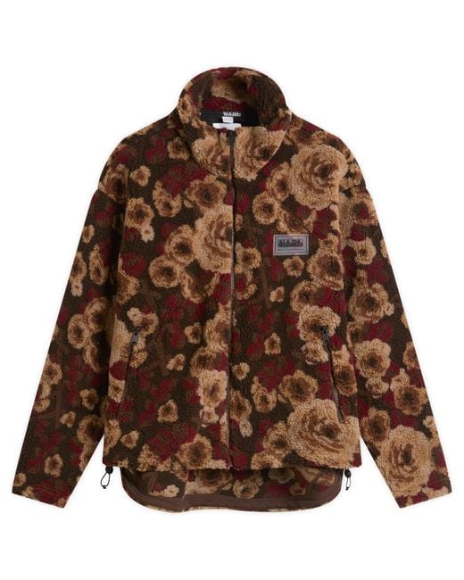 Napapijri X Martine Rose Jacquard Fleece Jacket in Brown for Men | Lyst UK