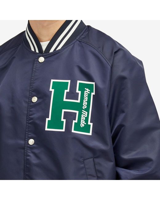 Human Made Nylon Stadium Jacket in Blue for Men | Lyst