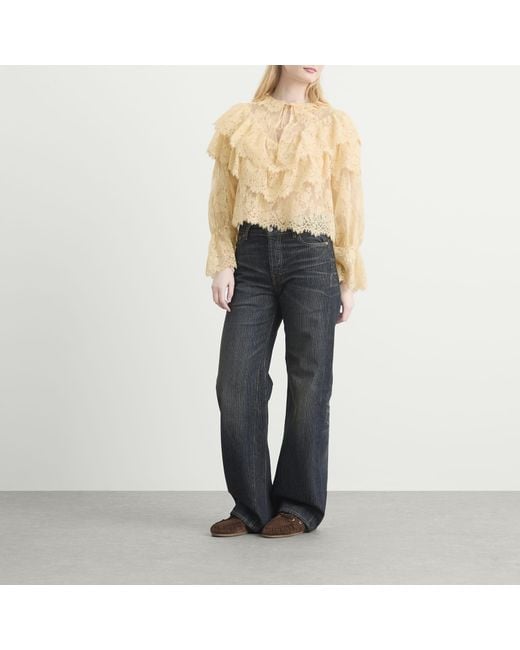 RIXO London Faryn Top in Natural | Lyst UK