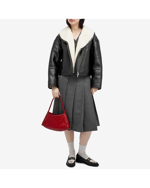 Stand Studio Faux Fur Shearling Coat in Black | Lyst