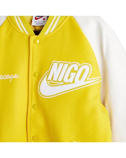 Nike X Nigo Varsity Jacket in Yellow | Lyst