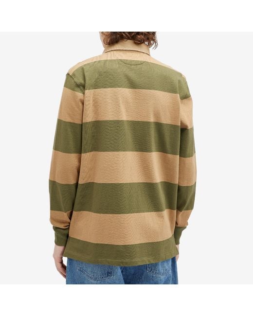 Polo Ralph Lauren Long Sleeve Stripe Rugby Shirt in Green for Men | Lyst