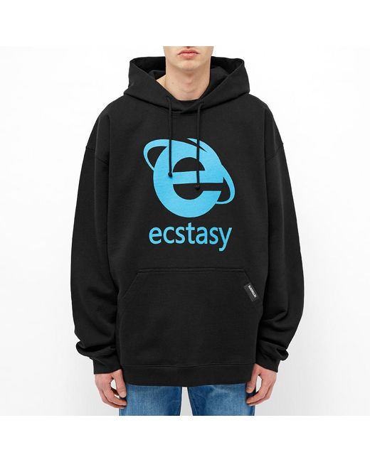 Vetements Cotton Ecstasy Oversized Hoody in Black for Men - Lyst
