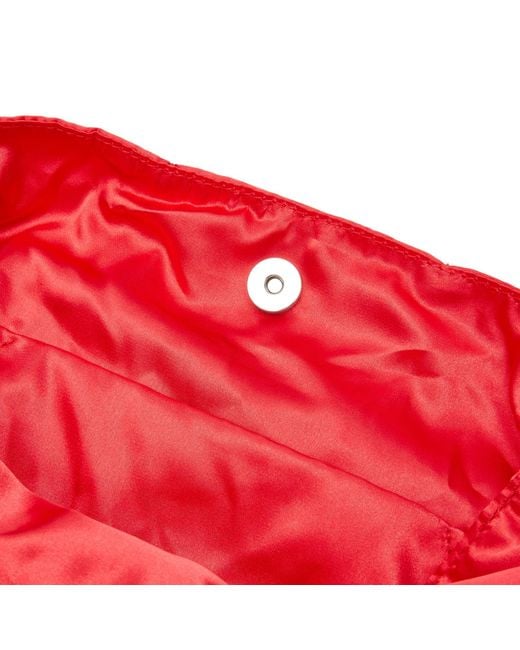 Damson Madder Ruched Satin Bag in Red | Lyst