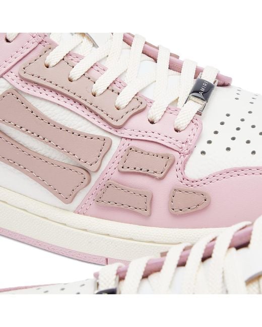 Amiri Skel Panelled Leather Low-top Trainers in Pink | Lyst