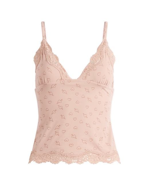 Skims Fits Everybody Lace Triangle Cami in Pink | Lyst