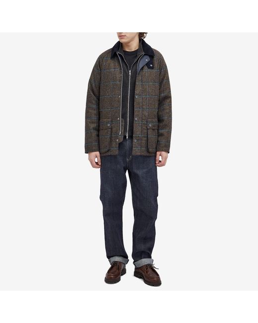Barbour Bedale Check Wool Jacket in Black for Men | Lyst
