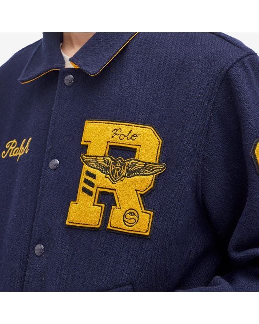 Polo Ralph Lauren Reversible Varsity Jacket in Blue for Men | Lyst
