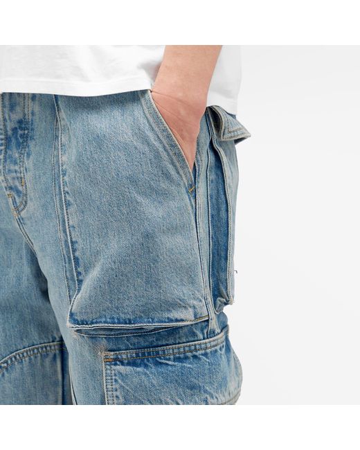 NAHMIAS Denim Logo Cargo Pants in Blue for Men | Lyst