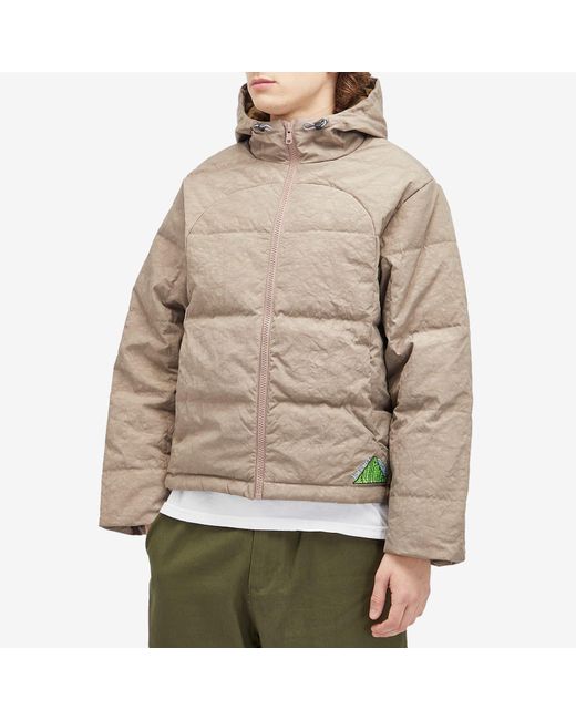 Brain Dead Dimension Puffer Jacket in Brown for Men | Lyst