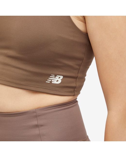 New Balance Soft Bra Top in Brown | Lyst