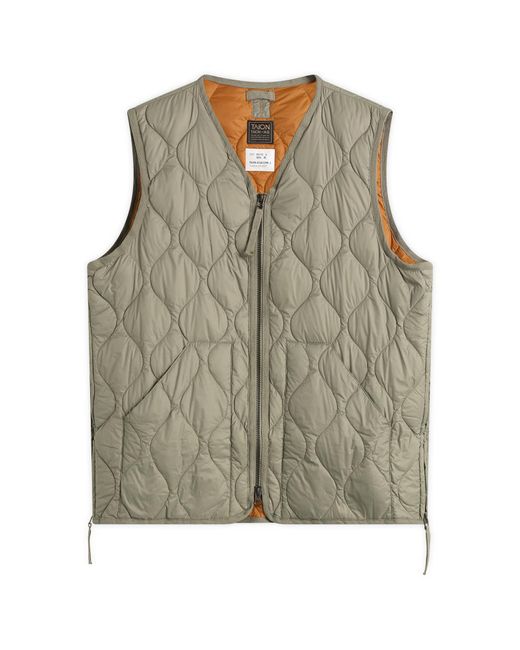 Taion Military V-Neck Zip Softshell Down Vest in Green for Men | Lyst UK