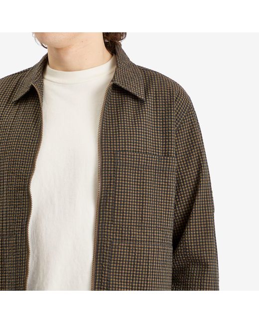 Universal Works Japanese Seersucker Zip Uniform Jacket in Green for Men ...