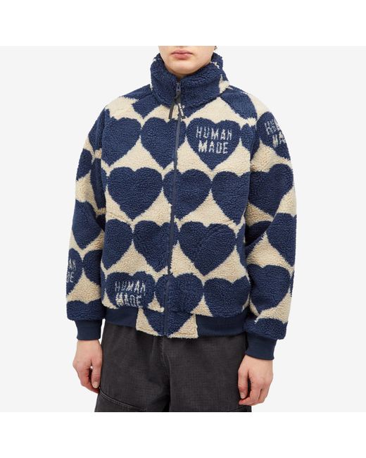 Human Made Heart Fleece Jacket in Blue for Men | Lyst UK