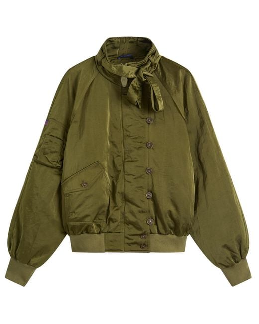 Damson Madder Joanie Bomber Jacket in Green | Lyst UK