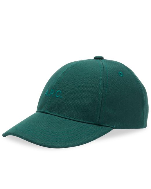A.P.C. Charlie Logo Cap in Green for Men | Lyst