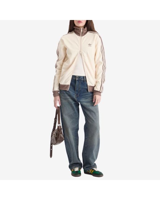 adidas Classic Track Top in Natural | Lyst