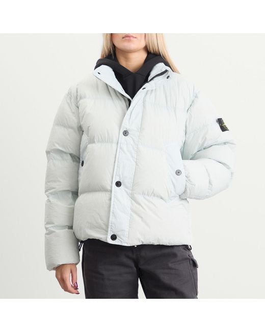 Stone Island Bomber Jacket in White | Lyst UK