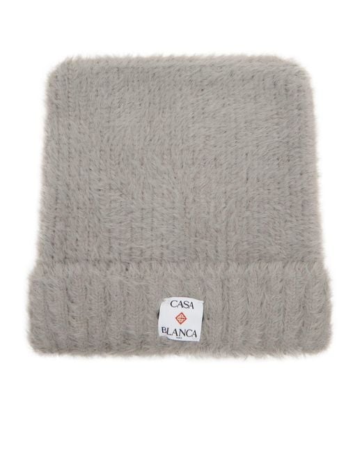 CASABLANCA Fluffy Nylon Square Hat in Grey | Lyst UK