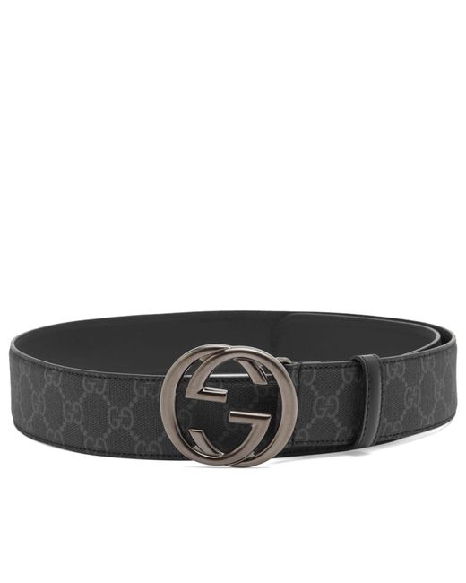 Gucci Interlocking G Monogram Belt in Black for Men | Lyst