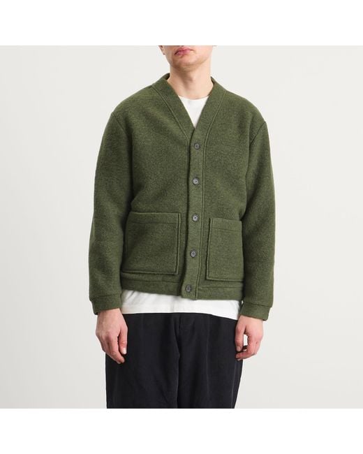 Universal Works Presented By End. Wool Fleece Adv Cardigan in Green for ...